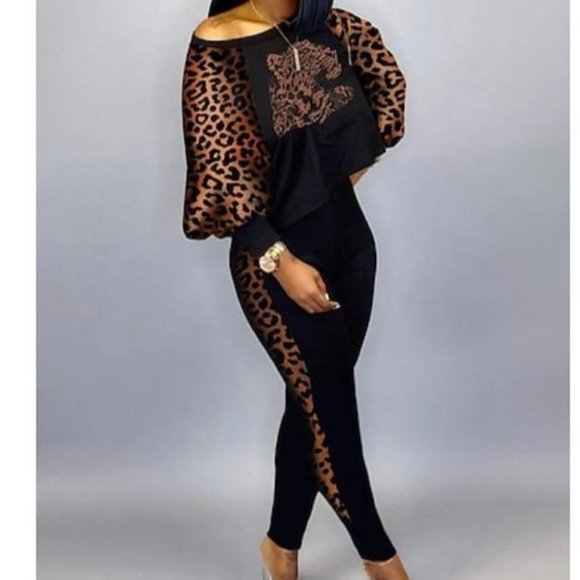 Pants & Jumpsuits | New Tiger Print Sweatshirt Tracksuit Pants Set ...
